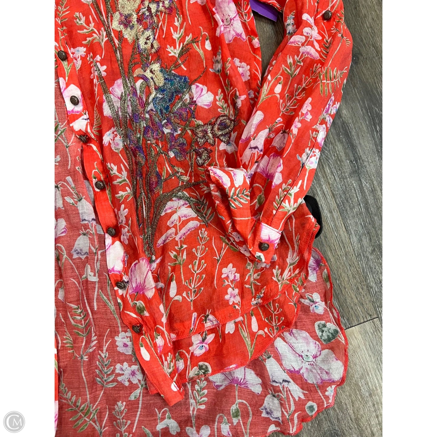 Blouse Long Sleeve By Aratta Silent Journey In Floral Print, Size: M ...